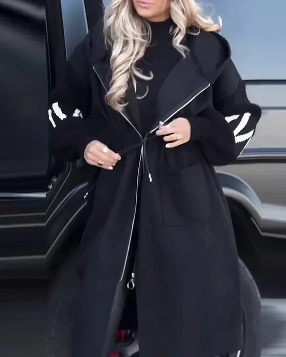 Orla - Langer mantel mit losen taschen – Mondelisa